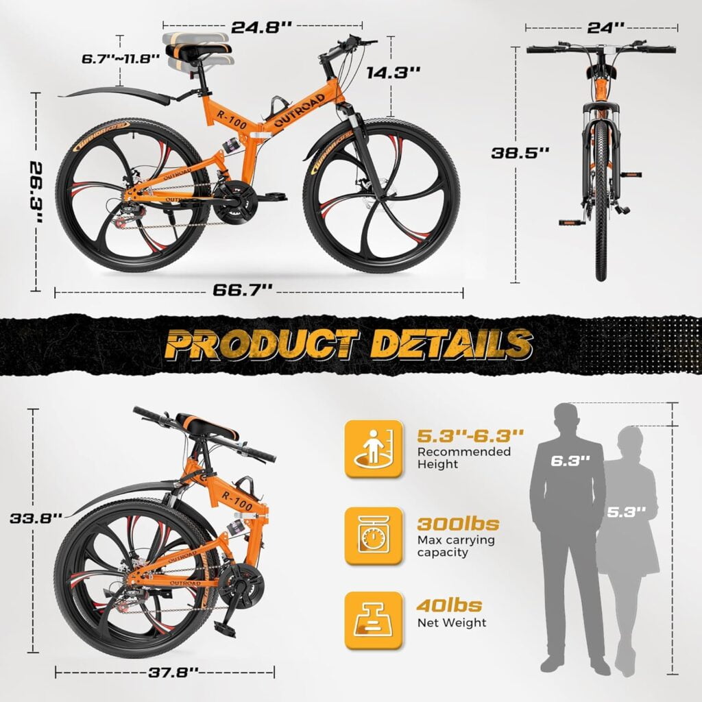 Outroad R100 Folding Mountain Bike - Motorcyclecruiser store